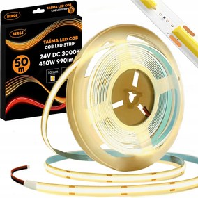 BERGE LED pásek COB Neon 24V - 480D - 9W/m - IP20 - 50m - 990lm - teplá barva