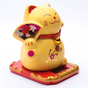 Milujeme Kameny Maneki neko - mávající kočička Solar - Feng shui P