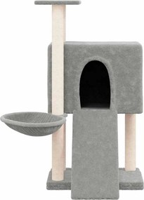 Škrabadlo pro kočky se sisalovými sloupky světle šedé 96 cm 171646