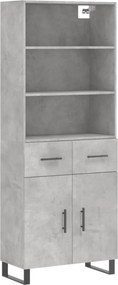 Skříň highboard betonově šedá 69,5x34x180 cm kompozitní dřevo 3200541