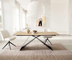 Jídelní stůl Edge oválný 200x100 keramika Laminam® Sabbia podnož ve