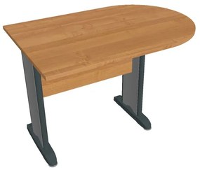 Stůl jednací oblouk 120 cm - Hobis Cross CP 1200 1 Dekor stolové desky: olše, Dekor lamino podnože: olše, Barva nohou: černá