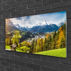Obraz na skle Skleněná Alpy Krajina 125x50 cm
