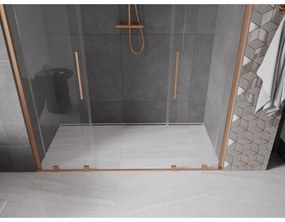 Mexen Velar Duo, posuvné dveře do otvoru 170x200 cm, 8mm čiré sklo, měděná matná, 871-170-000-02-65