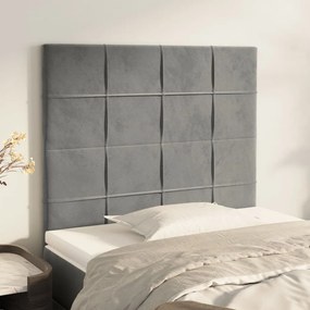 Čelo postele světle šedé 90x5x118/128 cm sametové 3116368