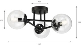 Brilagi - Přisazený lustr MALIVA 3xE14/15W/230V černá/čirá