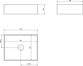 Sapho FORMIGO betonové umyvadlo na desku 47,5 x 36,5 cm písková FG114