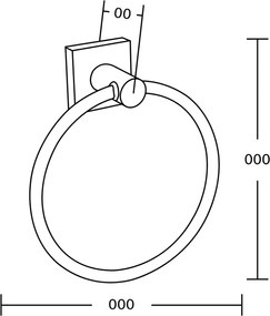 Mexen příslušenství, RUFO držák na ručníky Ring, černý, 7050932-70