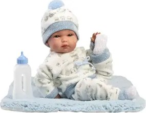 Llorens 63509 NEW BORN CHLAPEČEK - realistická panenka miminko s celov