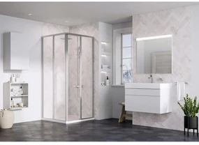 Ravak Supernova - Sprchový kout 80x80 cm, satin/čiré sklo 14V40UO2Z1S