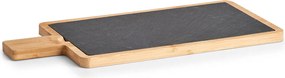 Břidlicová servírovací deska, s bambusovou rukojetí, 40 x 19 cm