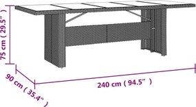 11dílný zahradní jídelní set s poduškami béžový polyratan 3277588