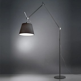 Artemide Tolomeo Mega Terra 42, černá stojací lampa se stmívačem pro 1x150W E27, černé stínítko, max 334cm