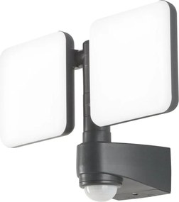 FAN LED-SAT-20 Venkovní reflektor LED SAT antracit plast 2x10 W 2400 lm 4000 K IP54 se senzorem 23x33x13,35 cm - FANEUROPE