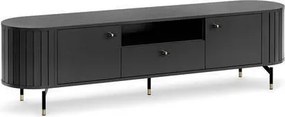 XXXLutz KOMODA POD TELEVIZI, černá, barvy zlata, 180,1/49/40 cm Milino - Online Only obývací stěny - 002238000714