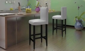 vidaXL Barové stoličky 2 ks tmavě umělá kůže [240071] Barva: Bílá