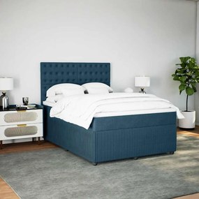 Box spring postel s matrací tmavě modrá 160x200 cm samet 3292398