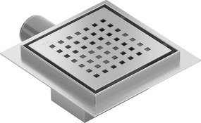 Mexen Flat-Q M08 čtvercová podlahová vpusť 12 x 12 cm, broušená ocel - 1010512