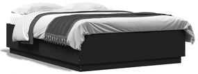 Rám postele s LED osvětlením černý 160x200 cm kompozitní dřevo