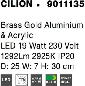 Nástěnné LED svítidlo NOVA LUCE CILION 19W 3000K 9011135