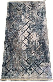 HU Modrý moderní koberec Banco 1037-BEIGE-BLUE Rozměr: 60x110 cm