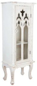 Bílá dřevěná skříň s prosklenými dvířky Marionetta - 49*35*138 cm