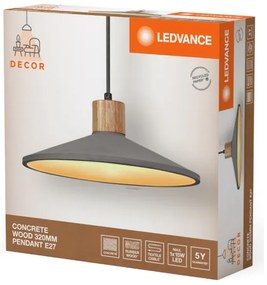 Ledvance - Lustr na lanku DECOR CONCRETE 1xE27/15W/230V pr. 32 cm beton šedá
