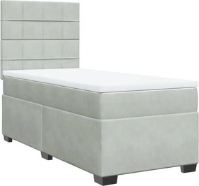 Box spring postel s matrací světle šedá 90x200 cm samet 3290810