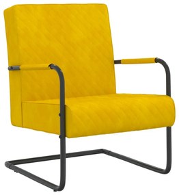 Konzolová židle hořčicově žlutá samet,  325731 HangarStore.cz