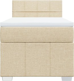 Box spring postel s matrací krémová 80 x 200 cm textil 3289200