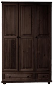 Drewmax SF106 - Skříň šatní kombinovaná z masivní borovice 120x60x190cm - Ořech