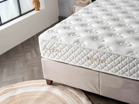 Čalouněná postel RELAX NEW s matrací - béžová 120 × 200 cm