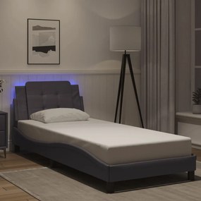 Rám postele s LED bez matrace Zadar šedý 80 x 200 cm 3214071