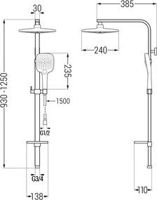 Mexen - Sprchový sloup Q17, chrom/bílá, 798171795-02