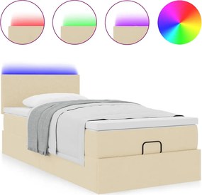 Osmanský rám postele s matrací krémově 80x200cm textil 3312185