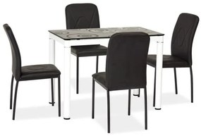 Jídelní stůl 100 cm Damion (černá + bílá) (pro 4 osoby). 1050080