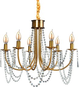 Toolight - Křišťálový lustr Glamour APP765, zlatá, OSW-08485