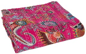 Veliká růžová bavlněná plážová deka s prošíváním Beach Plaid - 270*220*0,5 cm