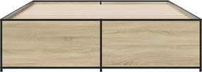 Rám postele dub sonoma 150 x 200 cm kompozitní dřevo a kov 3279883