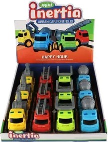 TEDDIES Stavební auto / Autíčko na setrvačník / plast / 9 cm / 4 druhy