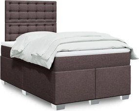 Box Spring Postel S Matrací Textil Tmavě Hnědá tlačítka 120 x 190 cm