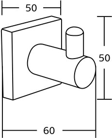 Mexen příslušenství, RUFO držák na ručníky, 1-háček, chrom, 7050935-00