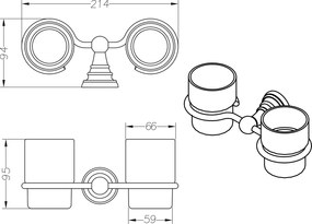 Sapho, DIAMOND dvojitá sklenice, chrom, 1317-05