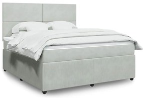 Box spring postel s matrací světle šedá 180x200 cm samet 3294700