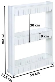 Pojízdný regál LEIRA bílý