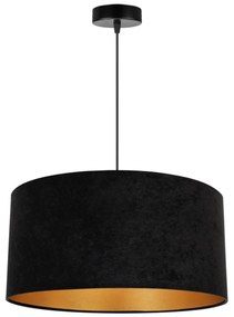 Závěsné svítidlo MEDIOLAN, 1x černé/zlaté textilní stínítko, (fi 44cm)