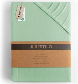 Světle zelené napínací prostěradlo jersey 240x220 cm Amber – Restilo