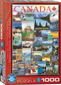 EUROGRAPHICS Puzzle Plakáty z cest Kanadou / 1000 dílků / 48 × 68 cm