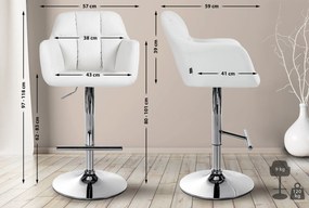 Barová židle Natoma umělá kůže chromovaná konstrukce – bílá