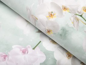 Biante Dekorační povlak na polštář PM-019 Orchideje na světle zeleném 30 x 50 cm